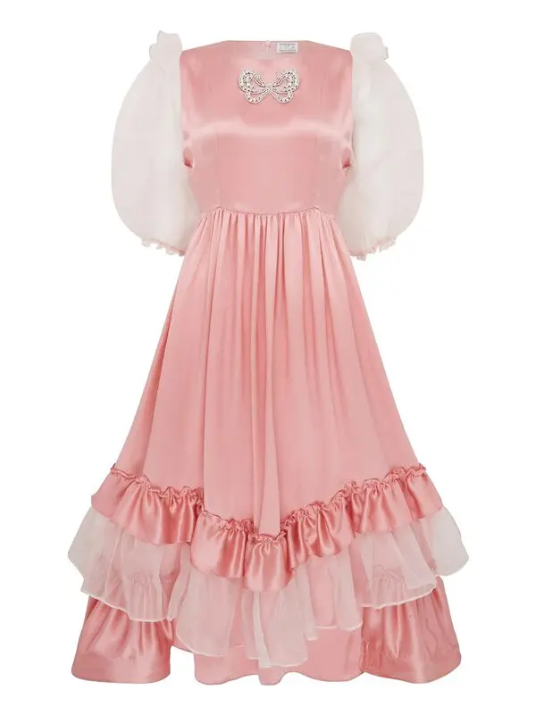 LISA THE LABEL Angel Cloud Puff Dress Long - Pink