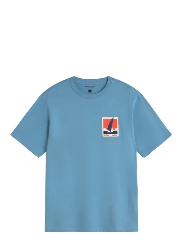 THINKING MU Zach Patched Optimist T-shirt - Blue