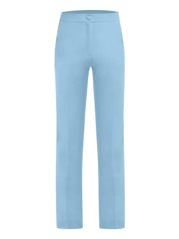 TIA DORRAINE Tailored Straight-leg Trousers Light - Blue