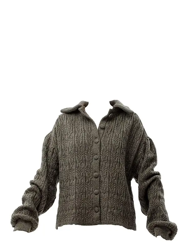MAISON BOGOMIL Chunky Cable Knit Cardigan - Green