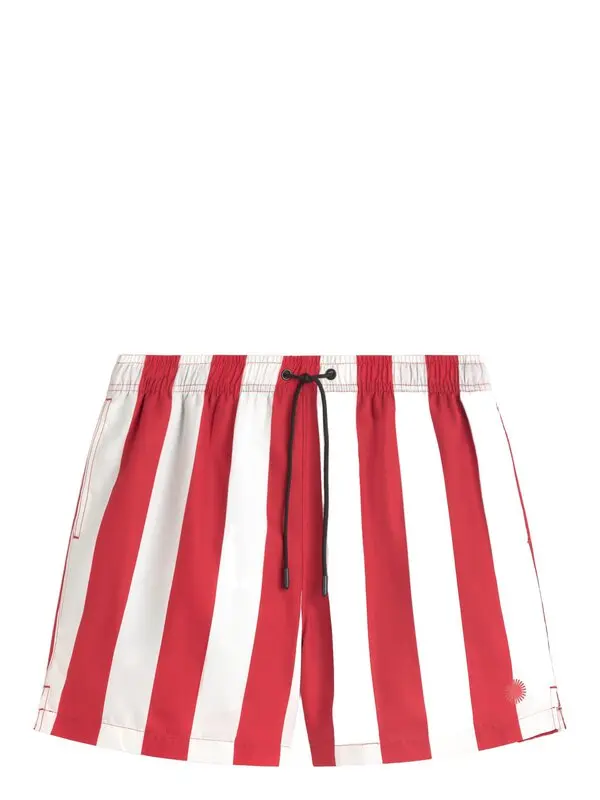 THINKING MU Striped Swimsuit Limpopo - Red
