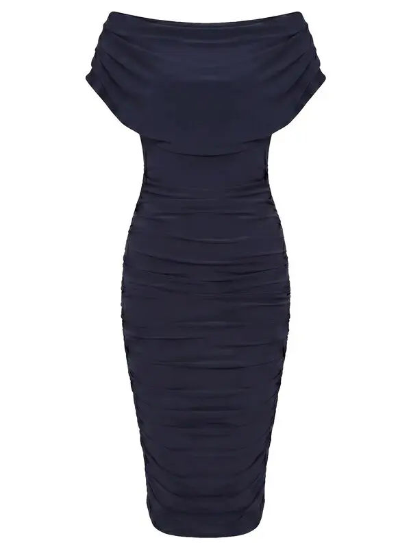 ATOM LABEL Oxygen Dress In Navy - Blue