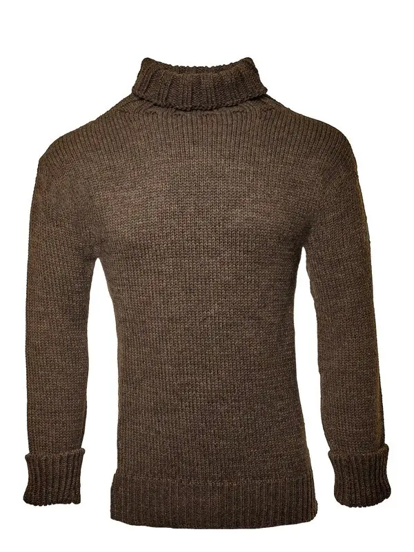 ARTHUR BEALE Grey / Brown / Neutrals Oiled Wool Beerenberg Pullover Dark Grey Natural - Grey/brown