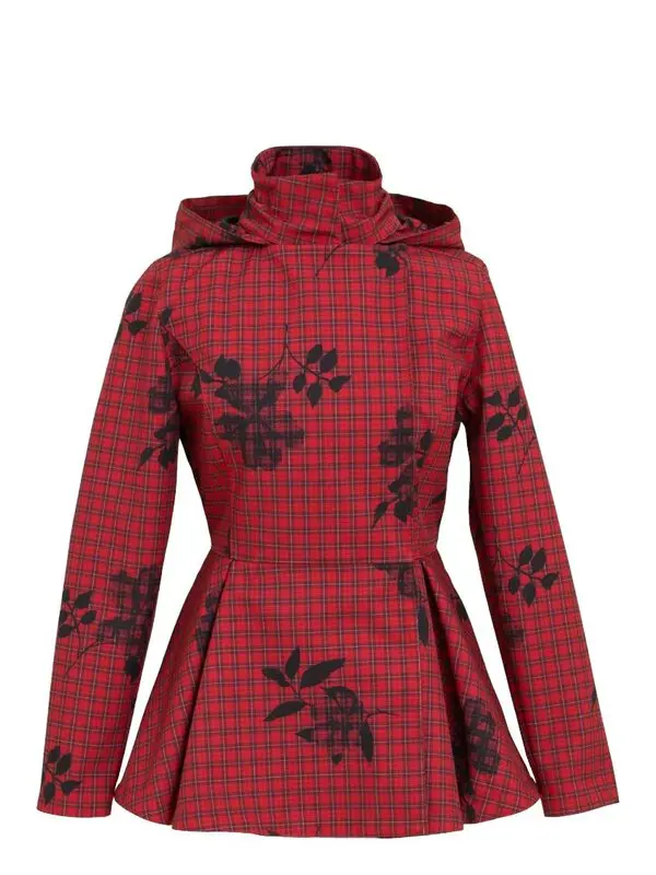 RAINSISTERS Jacket With Detachable Hood: Crimson Heart - Red