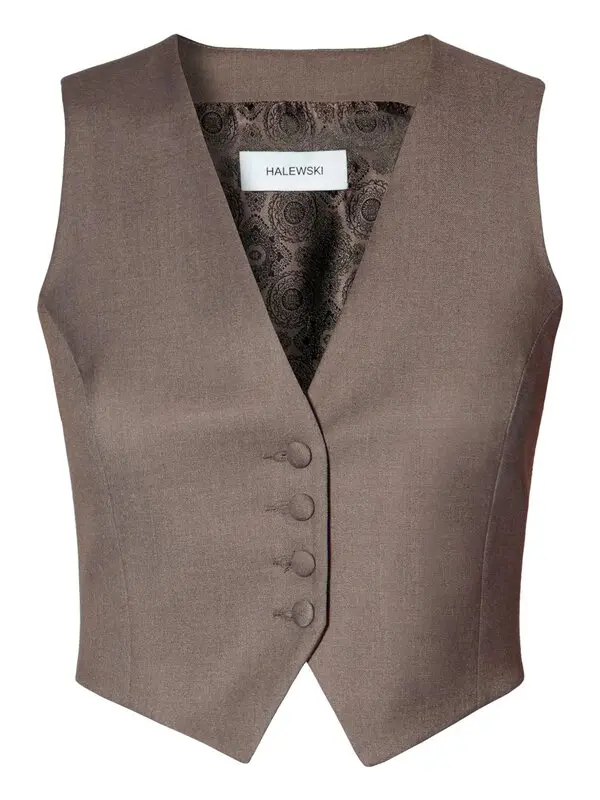 AGGI BY HALEWSKI Sylvia Melange Vest - Brown