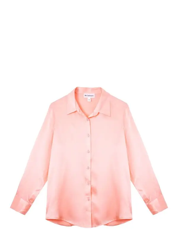 BEL CASHMERE Diana Silk Blouse In Peach - Orange