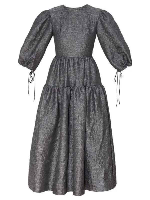 KAROLINA OZOLINSIUTE Textured Jacquard Maxi Dress - Grey/silver