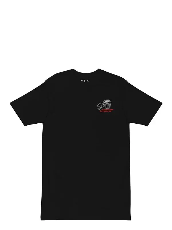 ANCHOR & CREW Gustatory Originals Postcards From Sunday Heavy Cotton Embroidered T-shirt - Black