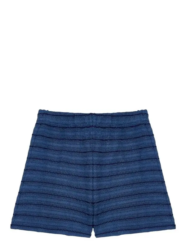 THISISU COLLECTION Solea Striped Knit Beachwear Shorts - Blue