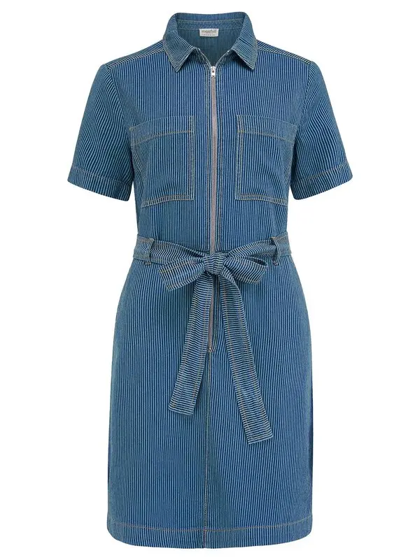 SUGARHILL BRIGHTON Tasha Mini Dress Stripe Denim - Blue