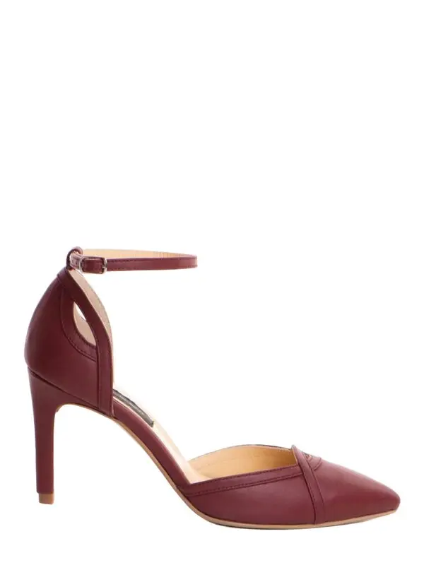 THE 5TH ELEMENT Burgundy Sculptural Ashanti Pumps - Red