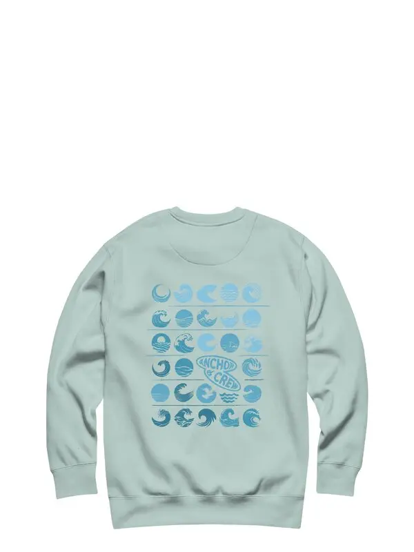 ANCHOR & CREW Ice Surf N Waves Passenger Organic Cotton Sweatshirt - Blue
