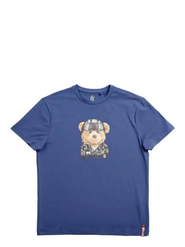 EIGHT X Squadron Eightx Bear Graphic T-shirt Navy - Blue