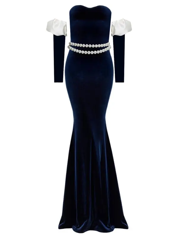NUR KARAATA Grand Duchess Dress - Blue