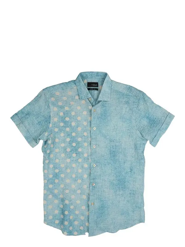 EIGHT X Disappearing Act Seersucker Short Sleeve Shirt - Blue