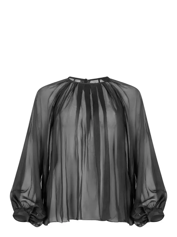 HELENE GALWAS Jasmin Silk Blouse - Black