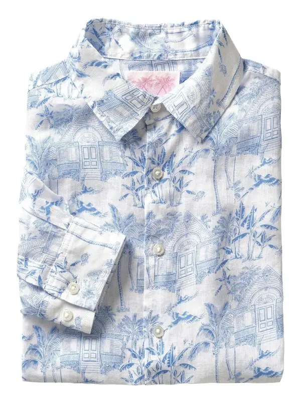PINK HOUSE Linen Shirt Toile - Blue