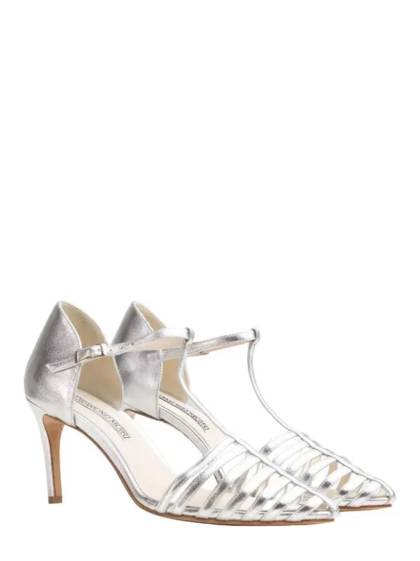 ROSAMUND MUIR LONDON Carlotta Cage Heels - Silver