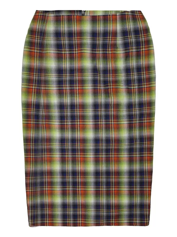 28NATELIER Plaid Midi Skirt - Blue