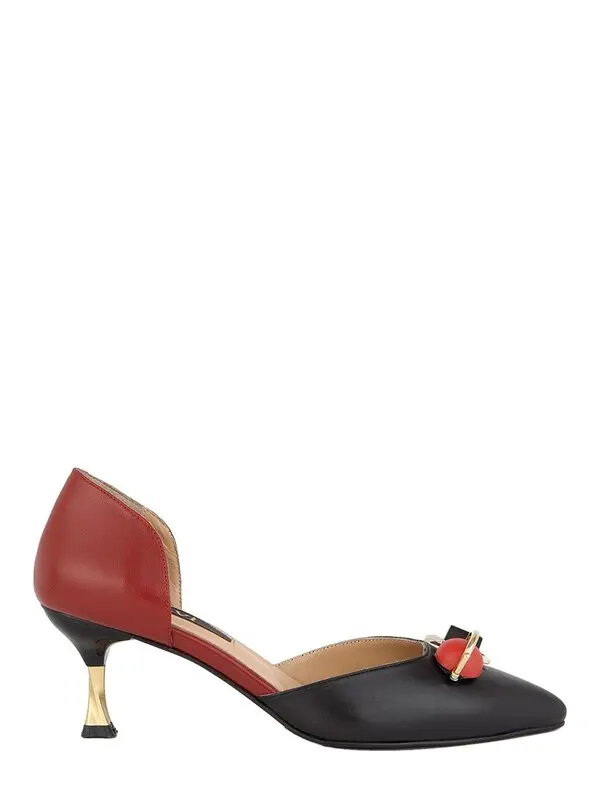 ILVI Blue / Red Nurdey Black-red Leather Heeled Sandal - Blue/red