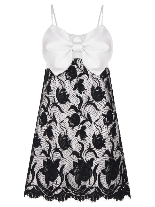 LISA THE LABEL Out There Bow Belle' Slip Dress - Black