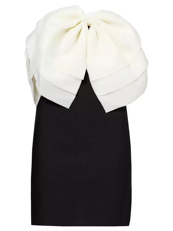 AMY LYNN Oscar Organza Bow Mini Dress - Black