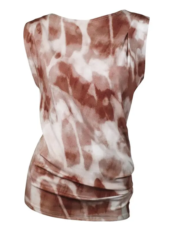 ME & THEE Neutrals Finders Keepers Nude Print Bamboo Jersey Tee - Brown