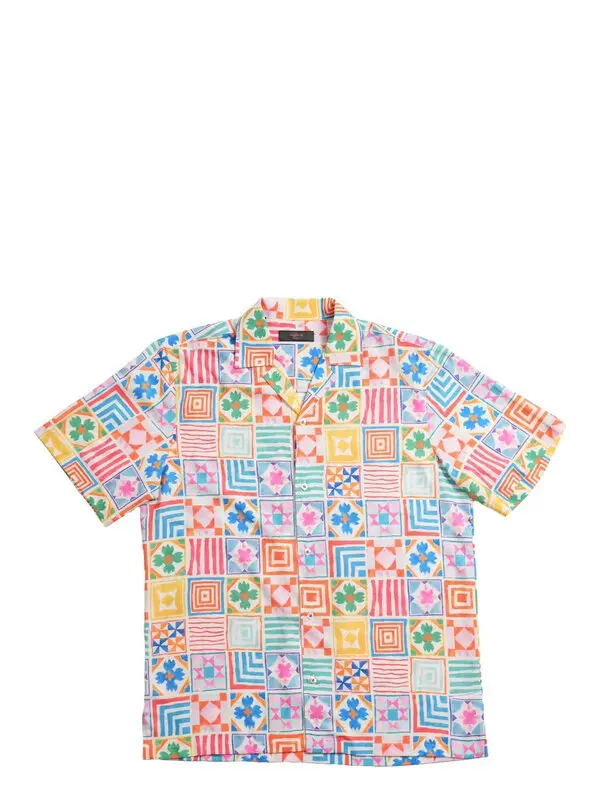 EIGHT X Neutrals / Tesserae Button Up Short Sleeve - Blue