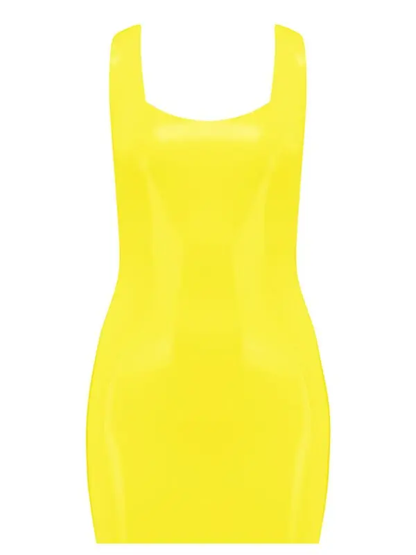 ELISSA POPPY Latex Backless Mini Dress - Yellow