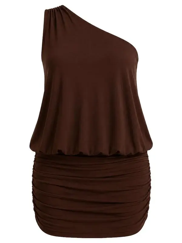 MAISON DE GALA Elara Mocha Mini Dress - Brown