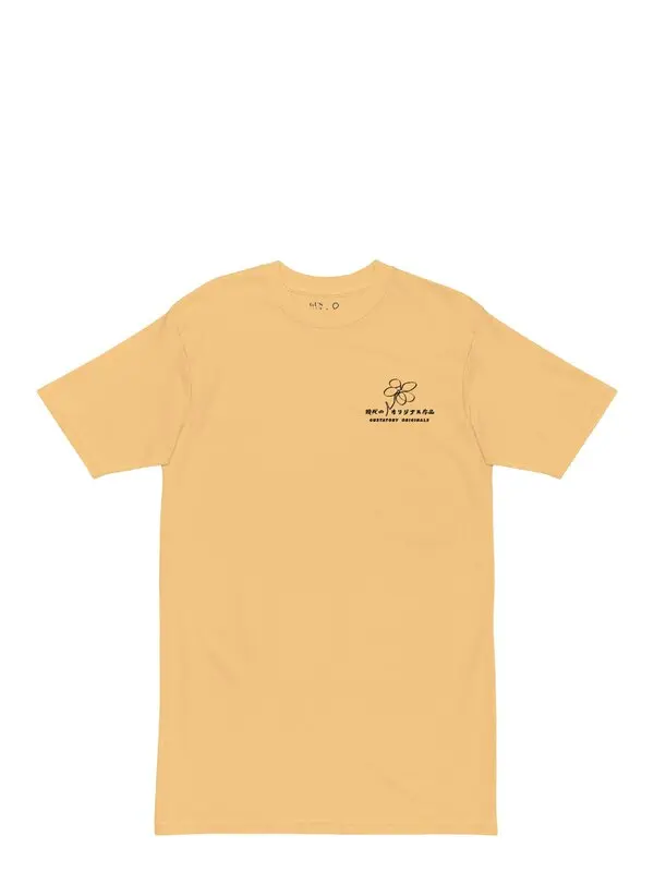 ANCHOR & CREW Vintage Gustatory Originals Coffee Blossom Heavy Cotton Embroidered T-shirt - Yellow