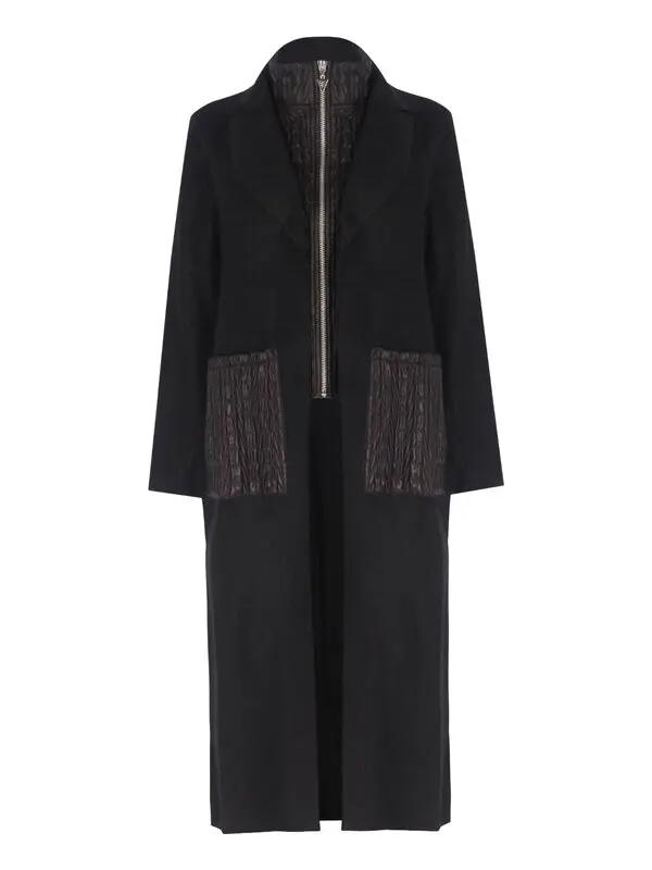 MIRIMALIST Slit Wool Coat - Black