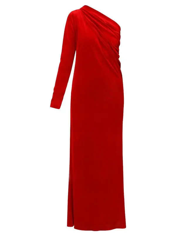 LIA ARAM Asymmetric Gown With Train - Red