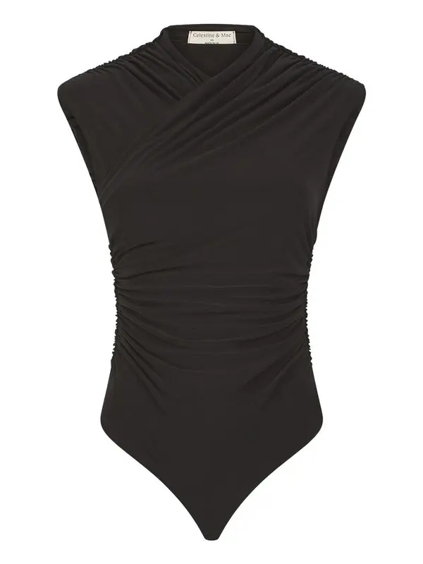 CELESTINE & MAE Azalea Bodysuit In Navsoul - Black