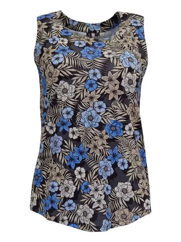 LORDS OF HARLECH Tina Tropical Mix Muscle Tank - Black