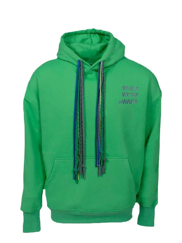 WHILE WE'RE AWAKE Dark Multi String Hoodie - Green