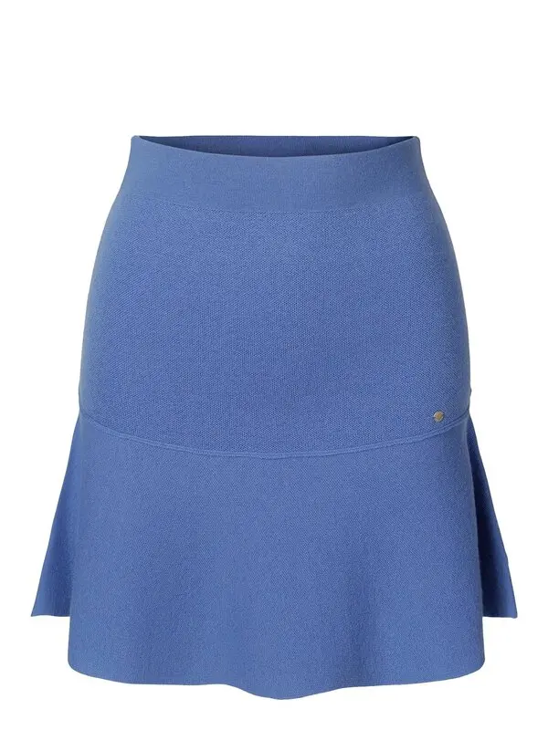 TIRILLM Anita" Short Merino Wool Flared Skirt -sky - Blue