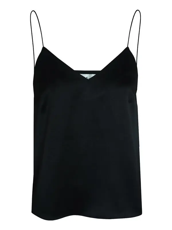 2KSTYLE Irina Satin Effect Spaghetti Straps Camisole - Black