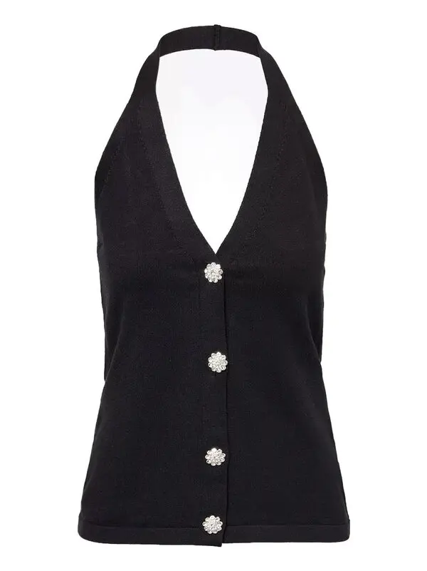 AMY LYNN Clarissa Knit Halter Top - Black