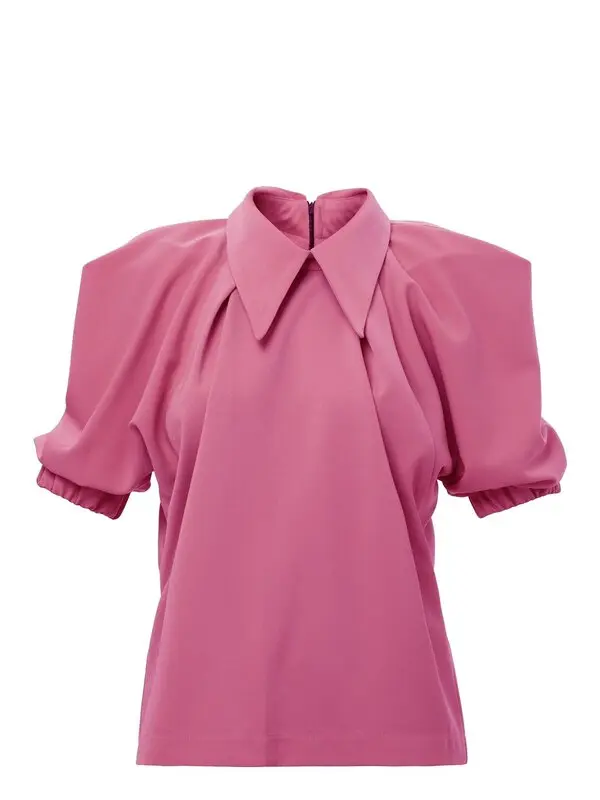 JULIA ALLERT Designer Puff Sleeve Blouse – Pink - Red