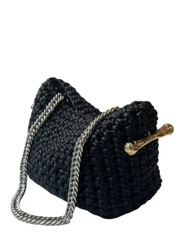 ISKRA Small Stella Clasp Bag Faux Leather - Black