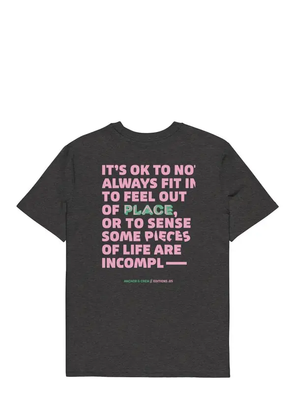 ANCHOR & CREW Heather Five It's Ok Editions Organic Cotton T-shirt - Black