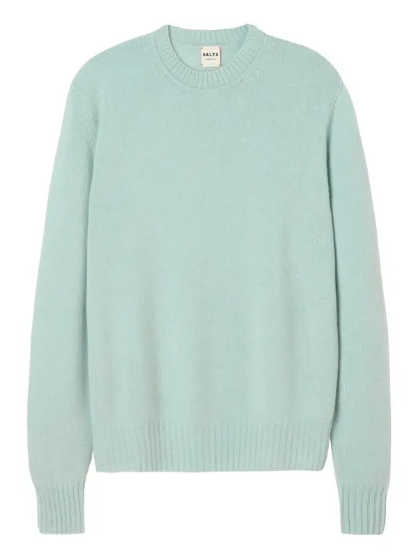 SALTS CASHMERE Lofty Knit Crew Neck Sweater Cool Mint - Green