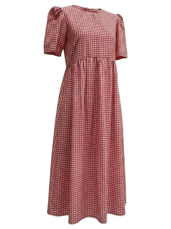 BEIRA Flora Dress – Gingham Cotton - Red