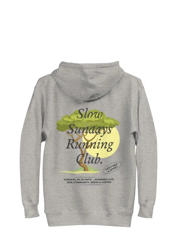 ANCHOR & CREW Heather Savannah Slow Sundays Running Club Cotton Blend Hoodie - Grey