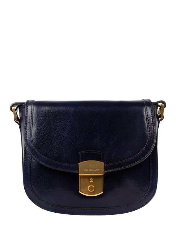TIME RESISTANCE Leather Saddle Bag Secrets - Blue