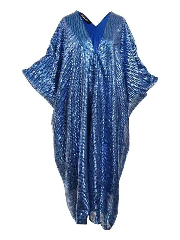 JENNAFER GRACE Royal Sequin Caftan - Blue