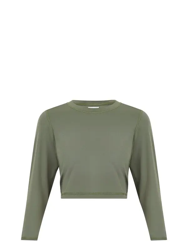 LULA-RU Long Sleeve Top Olive - Green