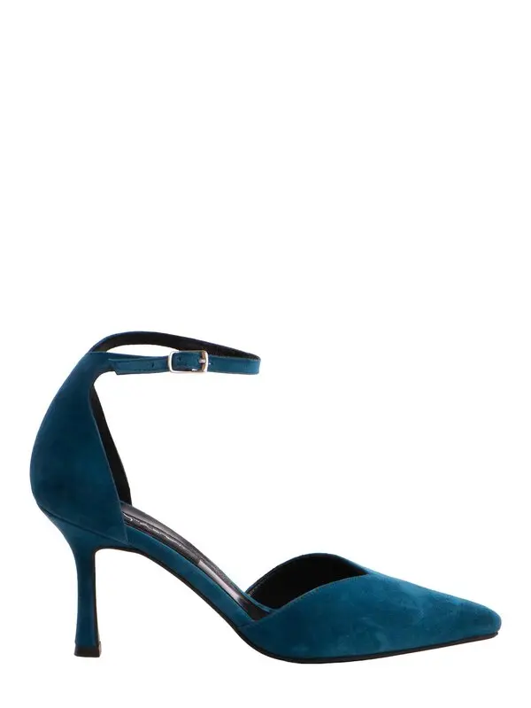 THE 5TH ELEMENT Classy Pumps In Deep Teal Suede - Blue