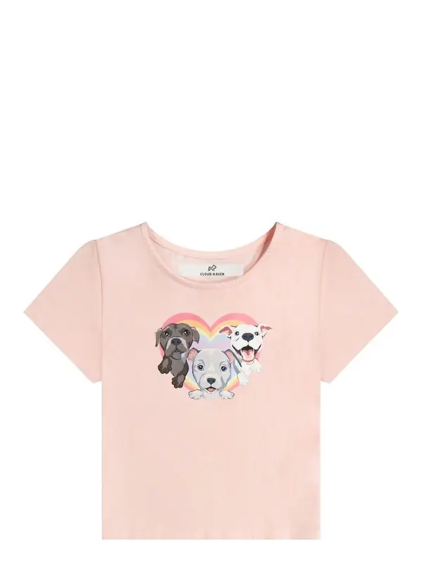 CLOUD HAVEN Big Heart Signature Baby Tee - Pink